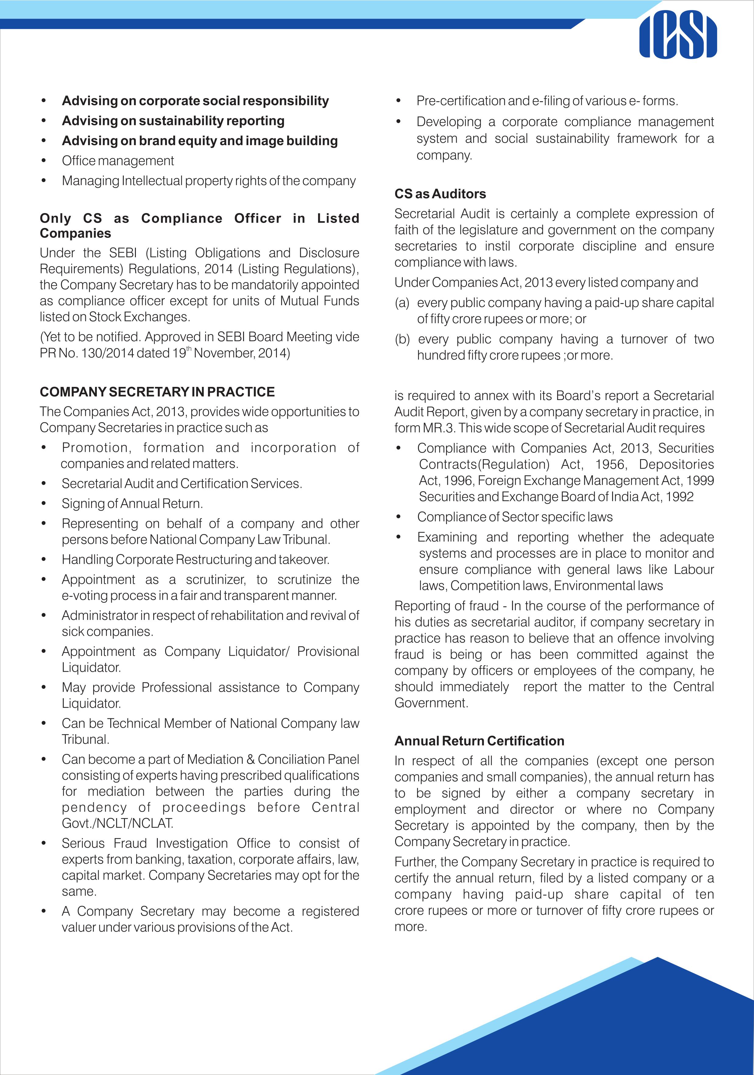 ICSI Charted Secretary