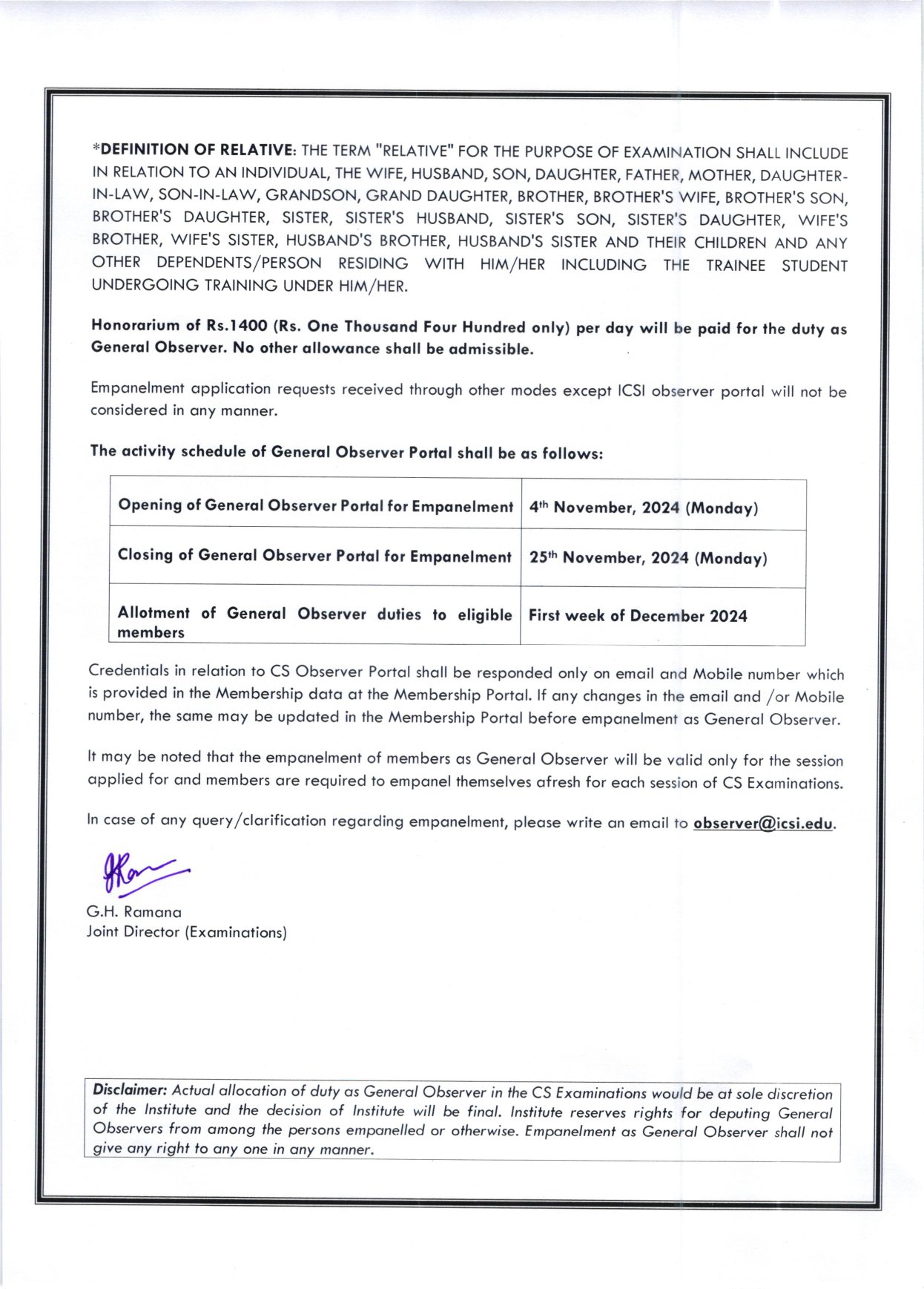 ANNOUNCEMENTS | ICSI