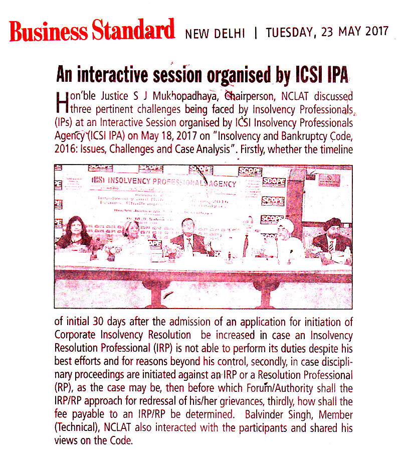 PrintMediaCoveragesMay2017 | ICSI