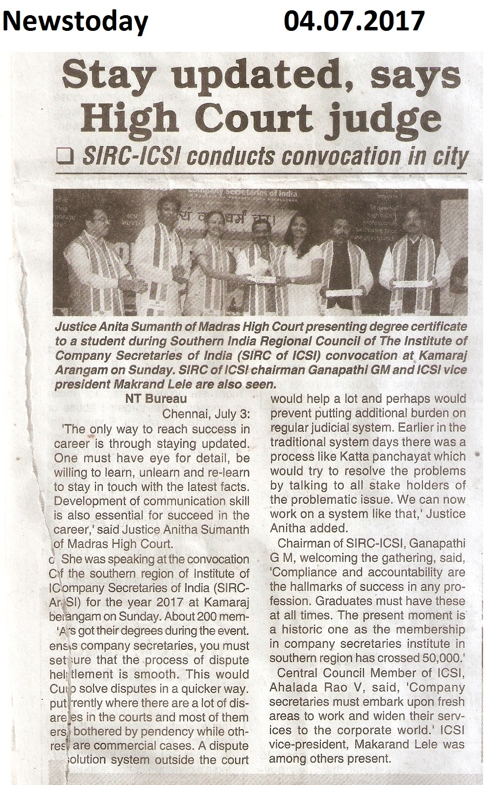 PrintMediacoverageJuly2017 | ICSI